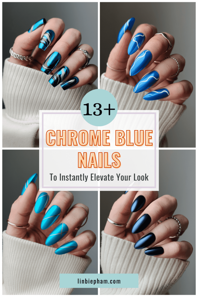 13+ Stunning Chrome Blue Nails to Instantly Elevate Your Look