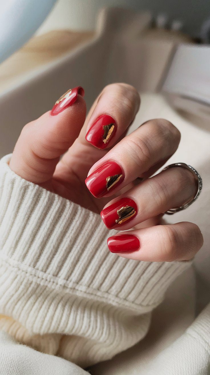 13+ Bold Short Red Nails for a Chic and Confident Look